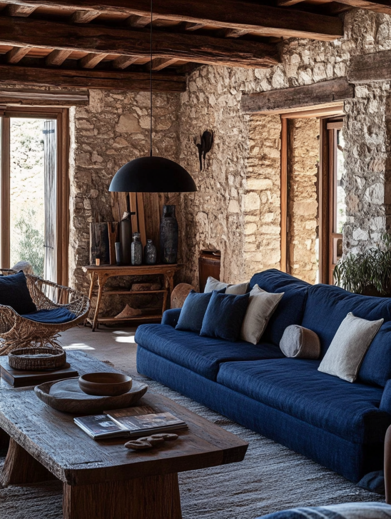Rustic Brown Living Rooms with Navy Magic 🏡 Get Inspired!