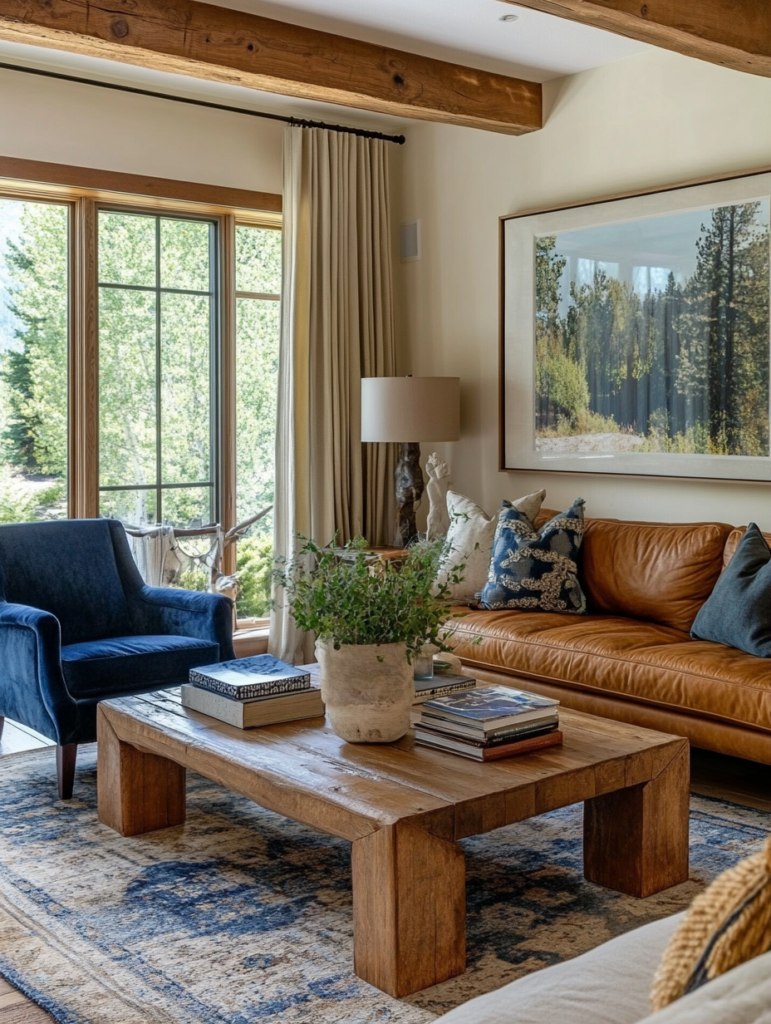 Rustic Brown Living Rooms with Navy Magic 🏡 Get Inspired!