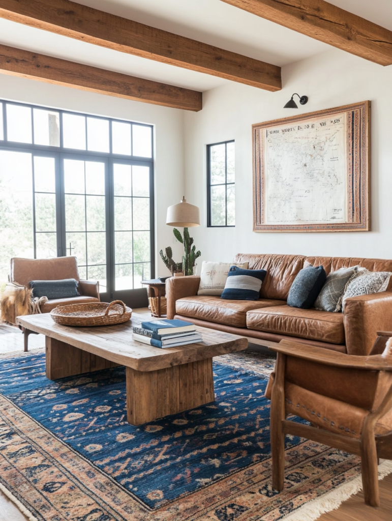 Rustic Brown Living Rooms with Navy Magic 🏡 Get Inspired!