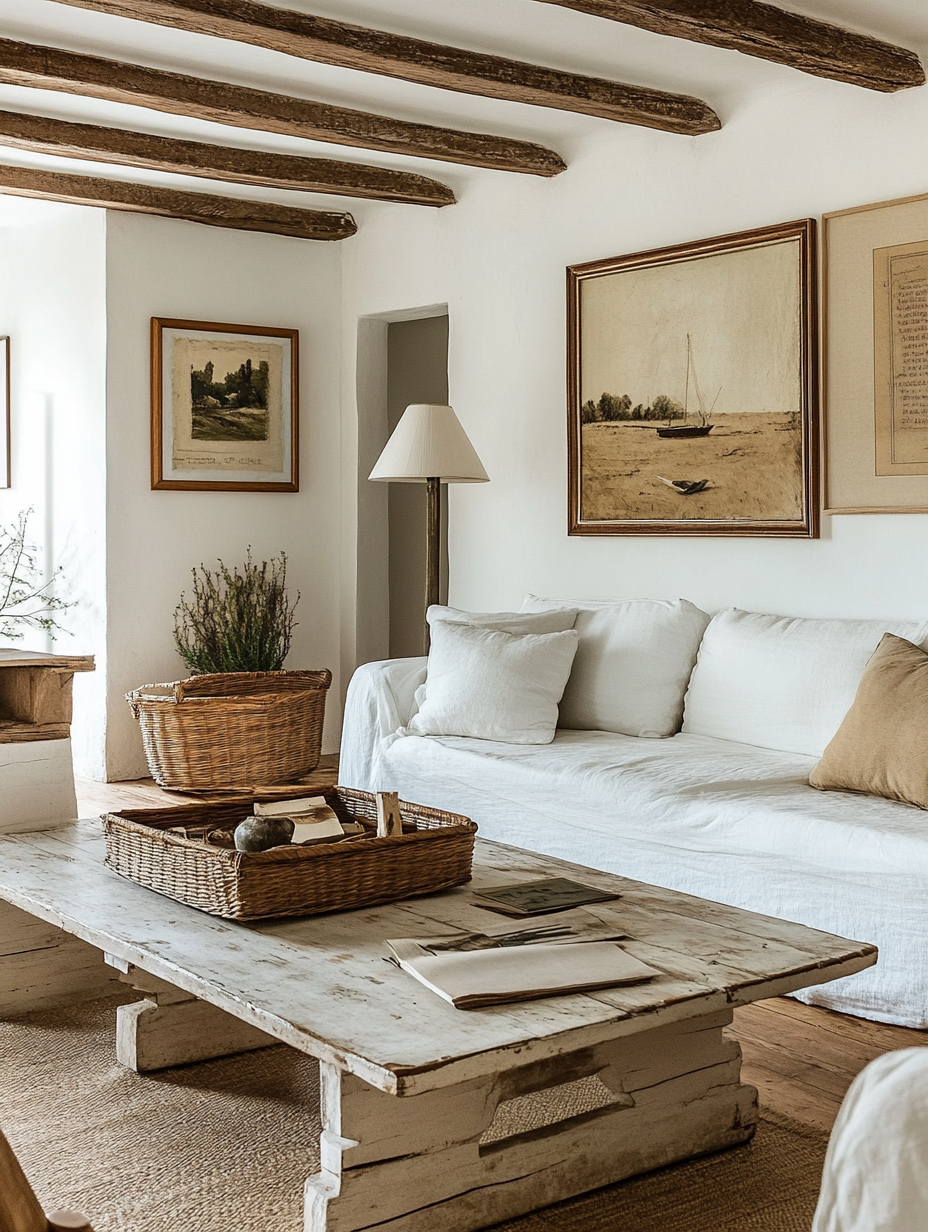 Fall in Love 💖 with These White Rustic Living Rooms 🌿