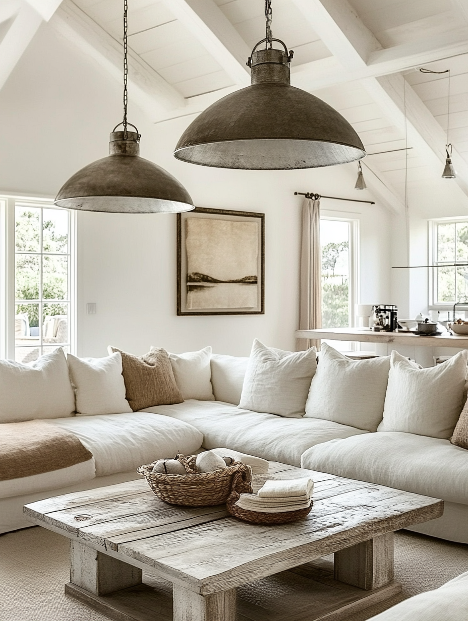 Fall in Love 💖 with These White Rustic Living Rooms 🌿