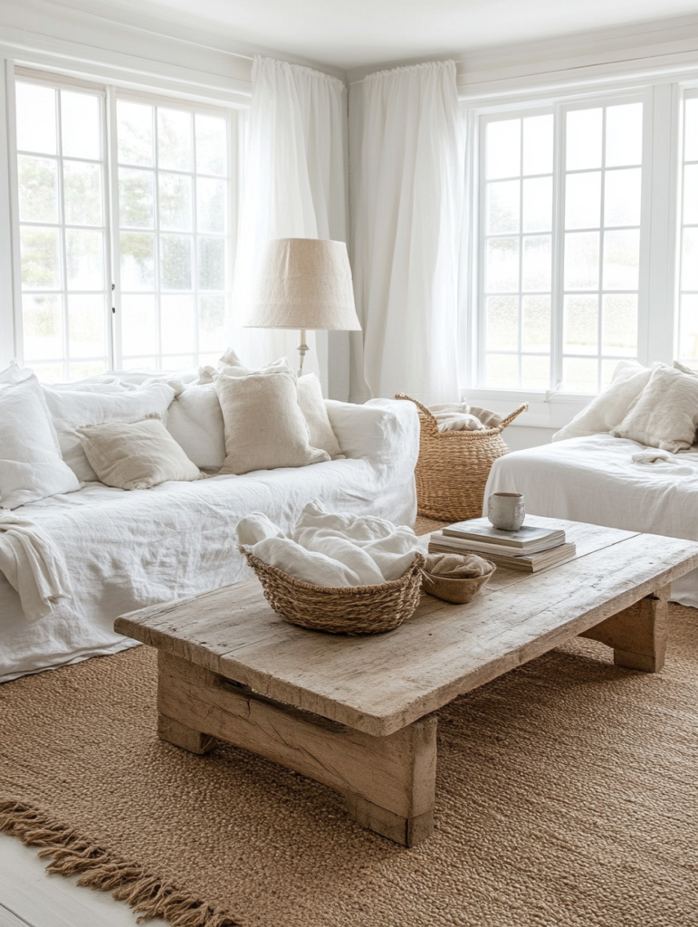 Fall in Love 💖 with These White Rustic Living Rooms 🌿