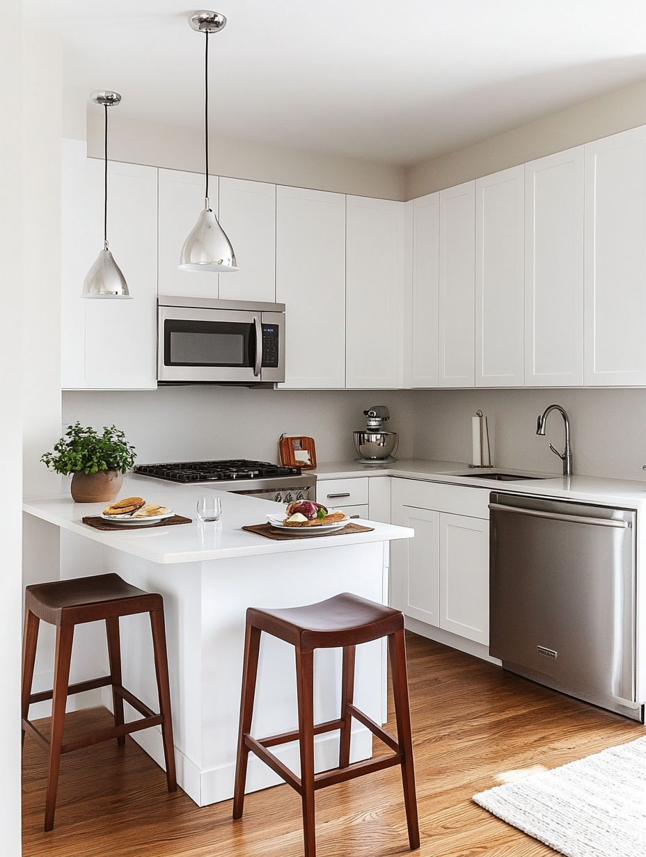 🎨 Transform Your Small Kitchen with White Magic! 🔑