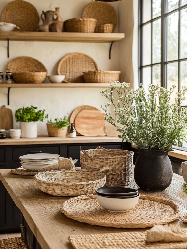 🌿 15 Black-Accented Boho Farmhouse Kitchen Ideas You Need Now! 🏡