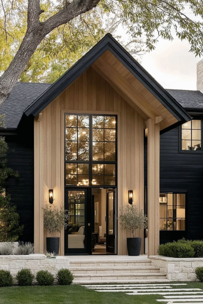 Modern Rustic Farmhouse Design: Black Marble, Warm Wood, and Timeless ...